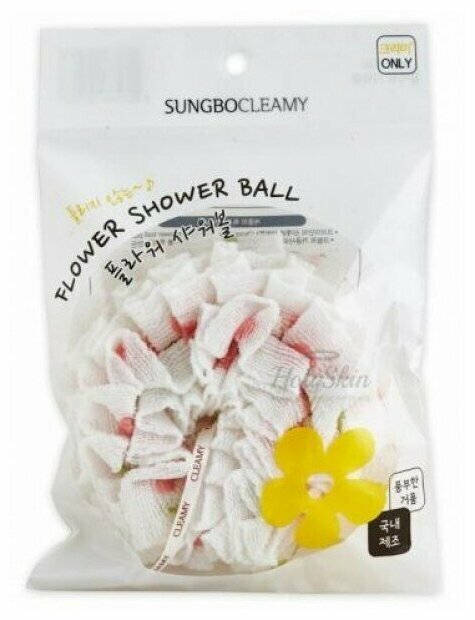 Sungbo Cleamy Мочалка для душа Flower shower ball для очищения тела, 1шт