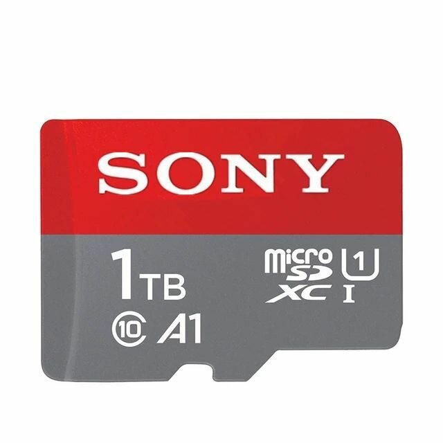 Sony 1 ТБ Карта памяти microSDXC Ultra (SONY), Class 10, UHS-I U1, запись - 45 Мбайт/сек, чтение - 95 Мбайт/сек, Красный, 1 x sd-карта