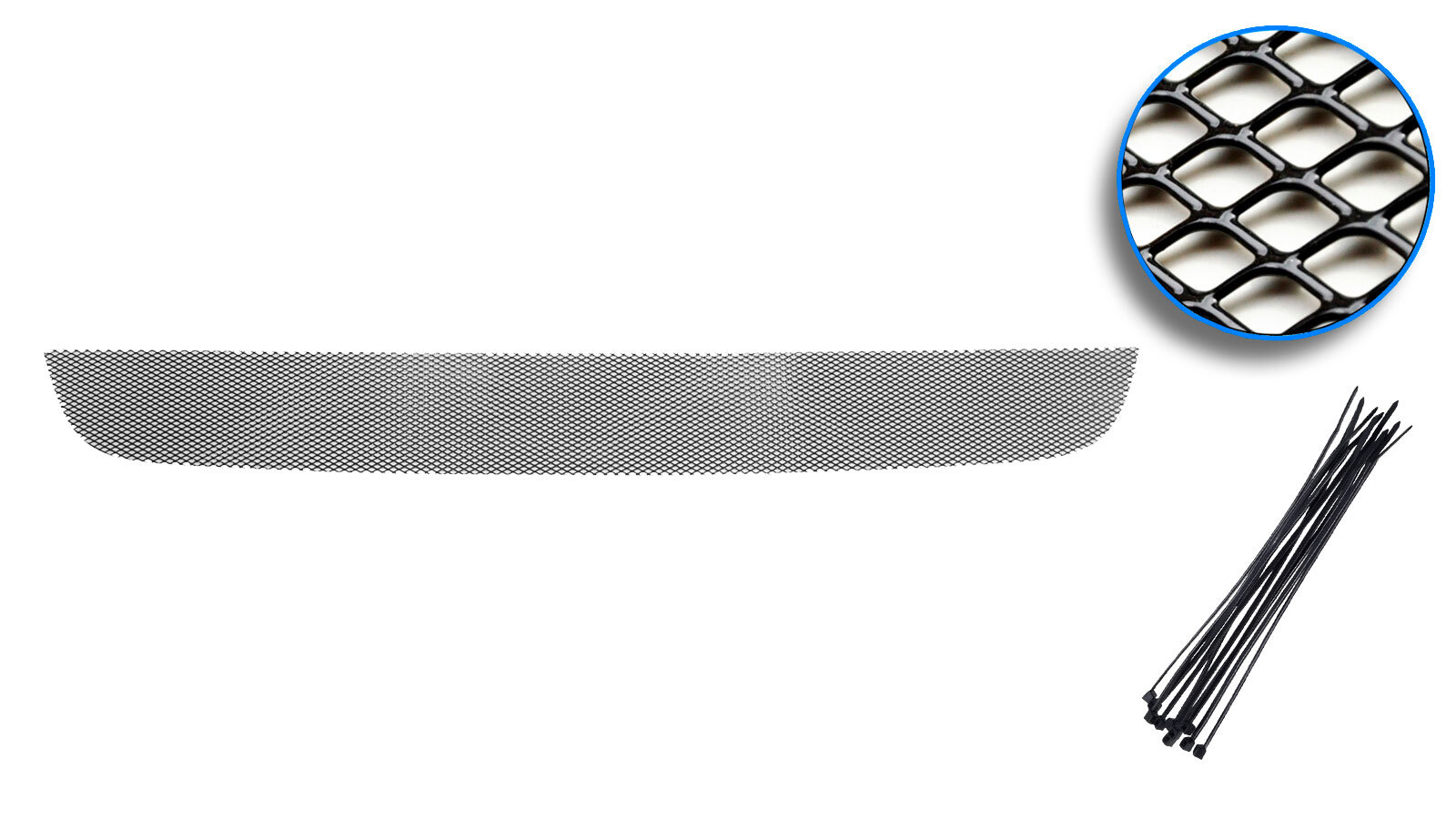 Защитная сетка радиатора для VOLKSWAGEN Amarok 2010-2016, низ, 1шт, (с 2-мя горизонтальными ребрами жесткости)