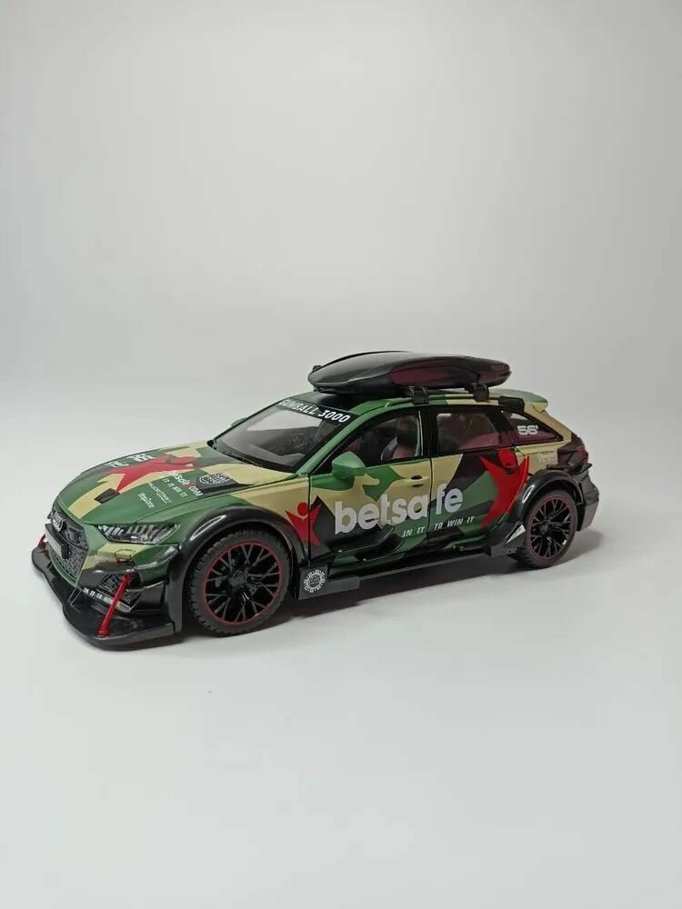 Машинка инерционная металл звук свет Ауди Audi RS6 Цвет Хаки