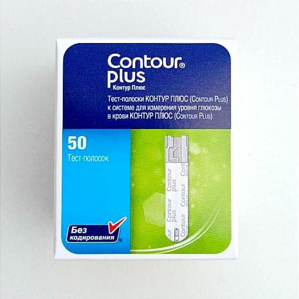 Тест полоски №50 Контур Плюс (Contour Plus), в упаковке 50 шт.