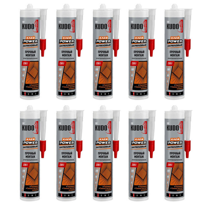 Клей монтажный акриловый Kudo Home Power белый 280 мл (10 шт.)