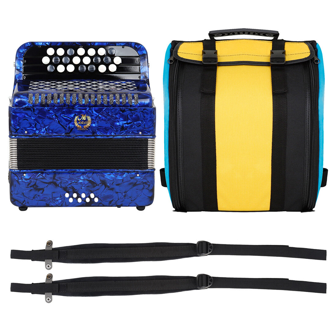 Горячая распродажа Meibet 22-клавишный 8-басовый кнопочный баян для начинающих, портативный аккордеон с уровнем производительности