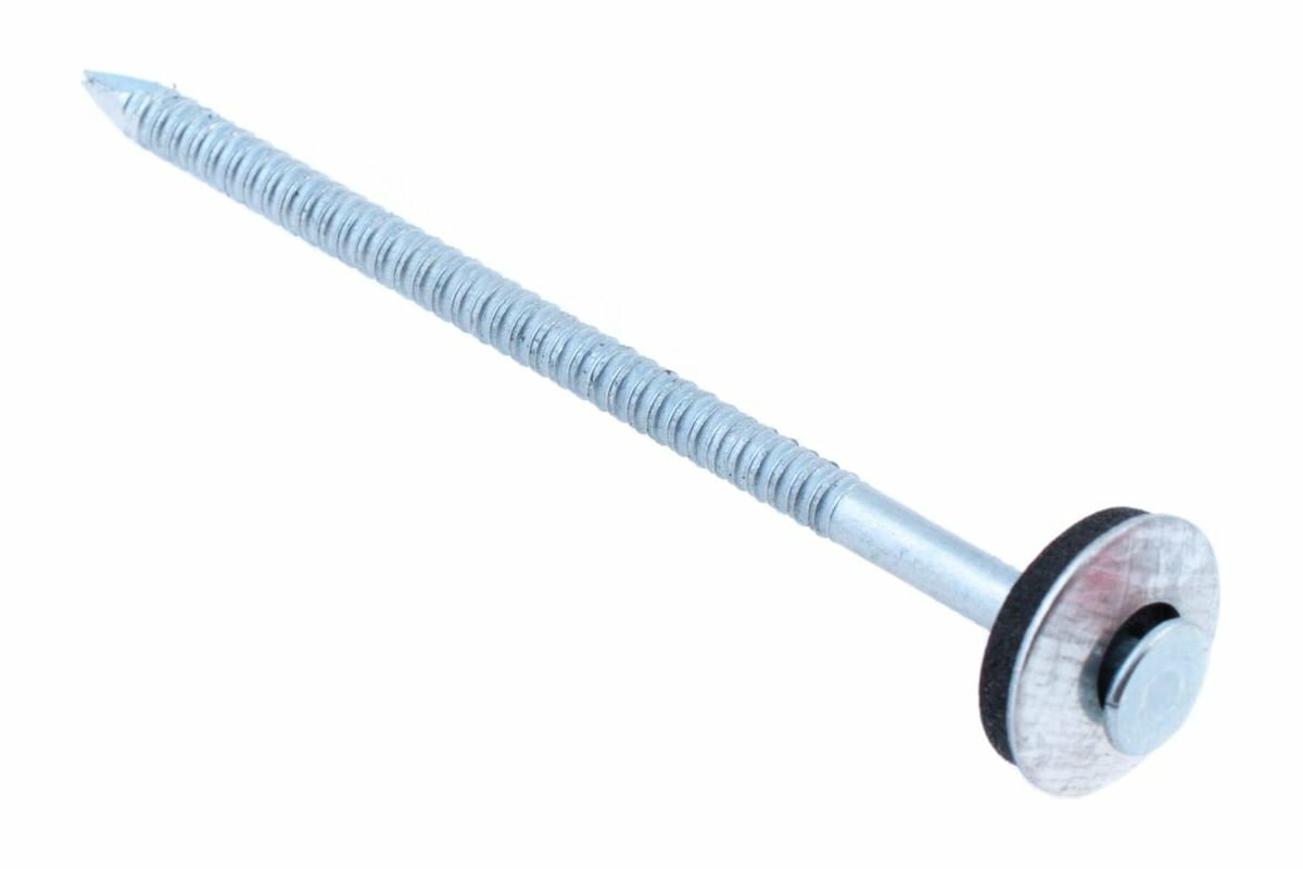 Стройбат шиферные гвозди накатные 4,0x70 белый цинк, упаковано 50 шт, 006631