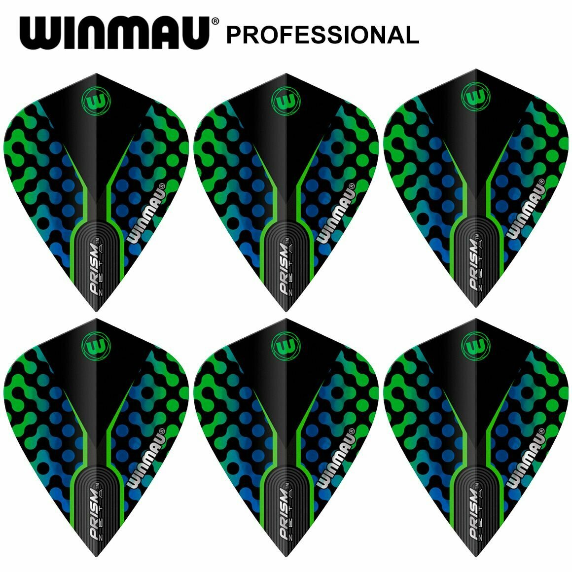 Профессиональные оперения 6шт для дротиков Winmau Prism Zeta (6907.113) Kite. Аксессуары для Дартс.