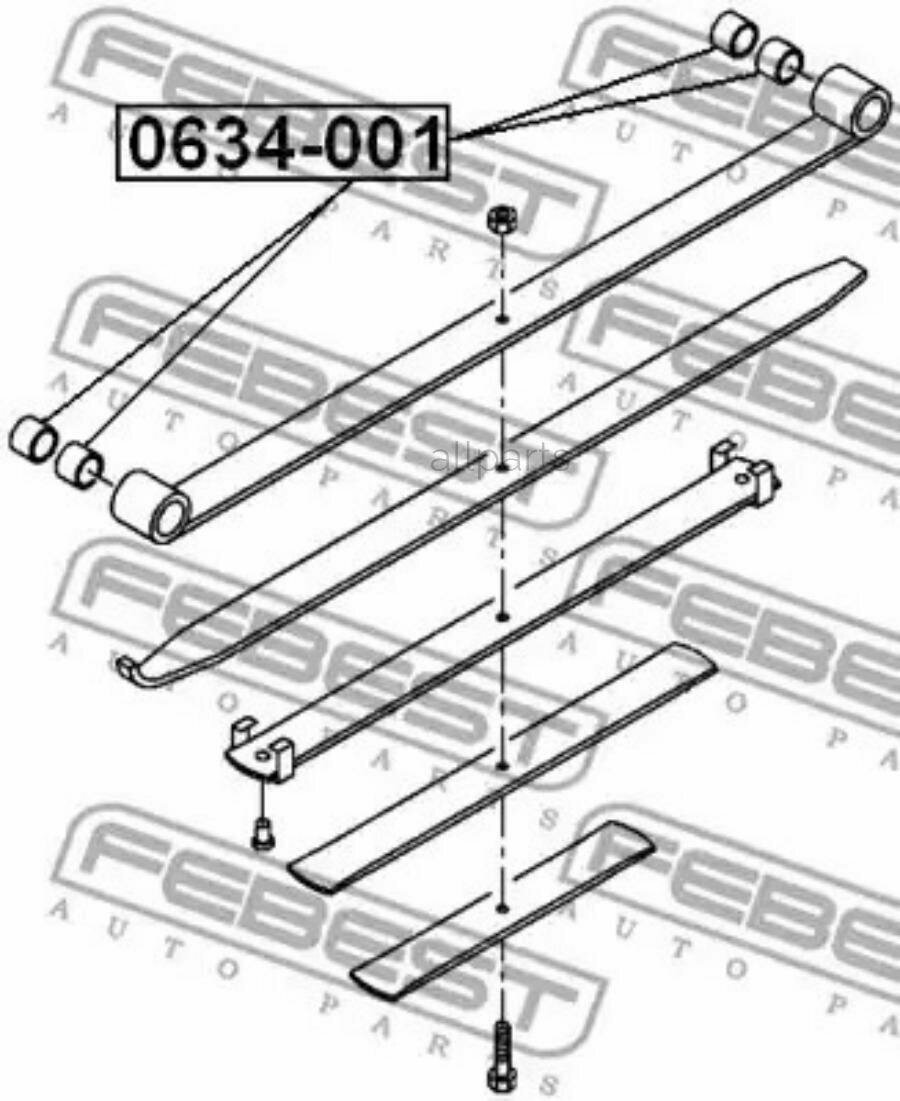 FEBEST 0634-001 Втулка сайлентблока рессоры