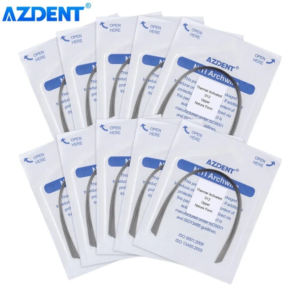 AZDENT Ортодонтические дуги Niti 10 упаковок 018Upper