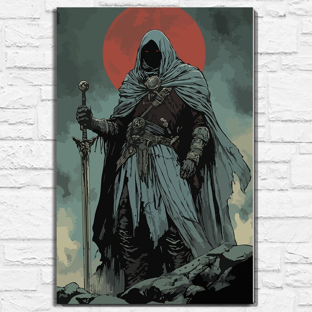 Картина по номерам на холсте дарк фэнтези (ДНД, назгул, LOTR, властелин колец) - 15726 60x40 В