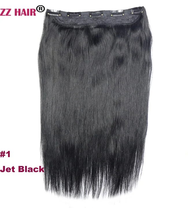 ZZHAIR клипсы для волос, прямые, #1 Jet Black, 20 дюймов