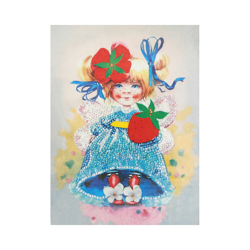 Волшебная мастерскаямозаика из пайеток на холсте № 3 Клубничное настроение, МХ-32-GU53