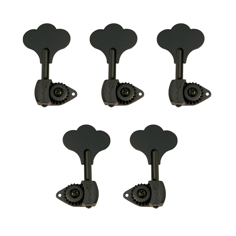 Колки 3+2 для бас-гитары HIPSHOT Ultralite HB6 Y 3/8" 20670B, Clover бутон, (14 мм), черный