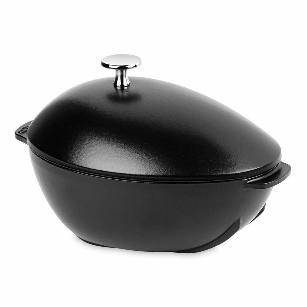 Кастрюля Staub для мидий с никелированной ручкой, черная 25 см, 2 л