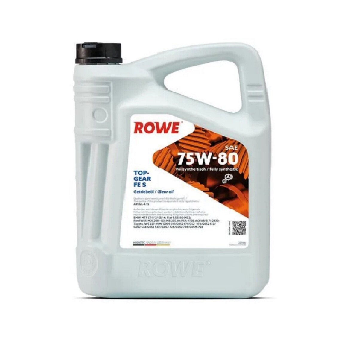 Масло трансмиссионное синтетическое ROWE HIGHTEC TOPGEAR FE SAE 75W-80 S, 5 литров канистра