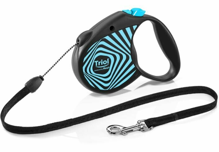 Triol Поводок-рулетка для собак Flexi Life Geometry Blue M 5м до 20кг, трос
