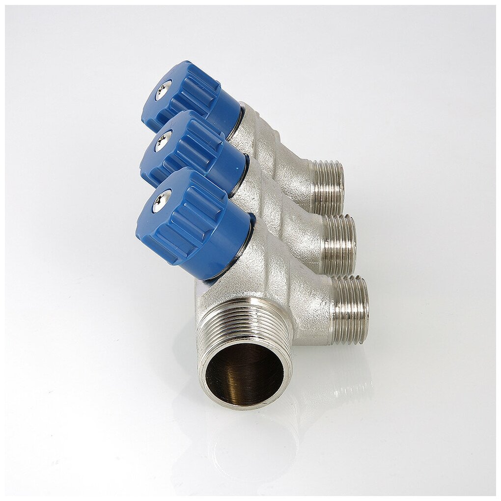 Коллектор Valtec с регулирующими вентилями и наружной резьбой 1 дюйм, 3 х 1/2 дюйма (VTc.560. N.0603)