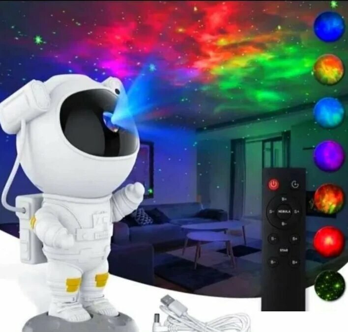 Светильник ночник "астронавт" с пультом управления, питание USB, высота 22 см