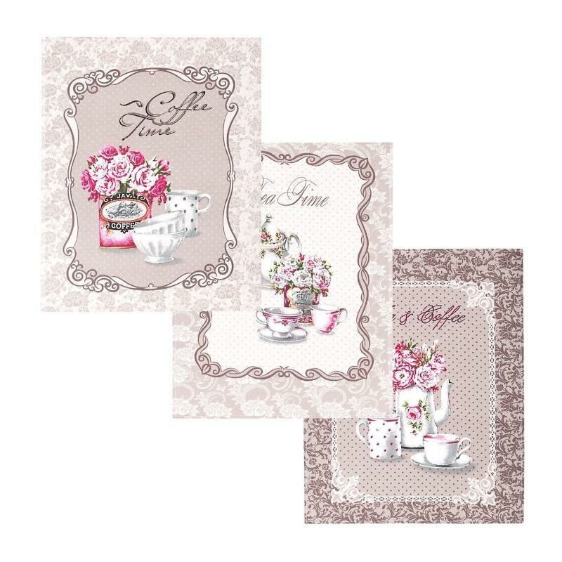 Набор кухонных полотенец из рогожки Прованс 2 размер 45 х 60