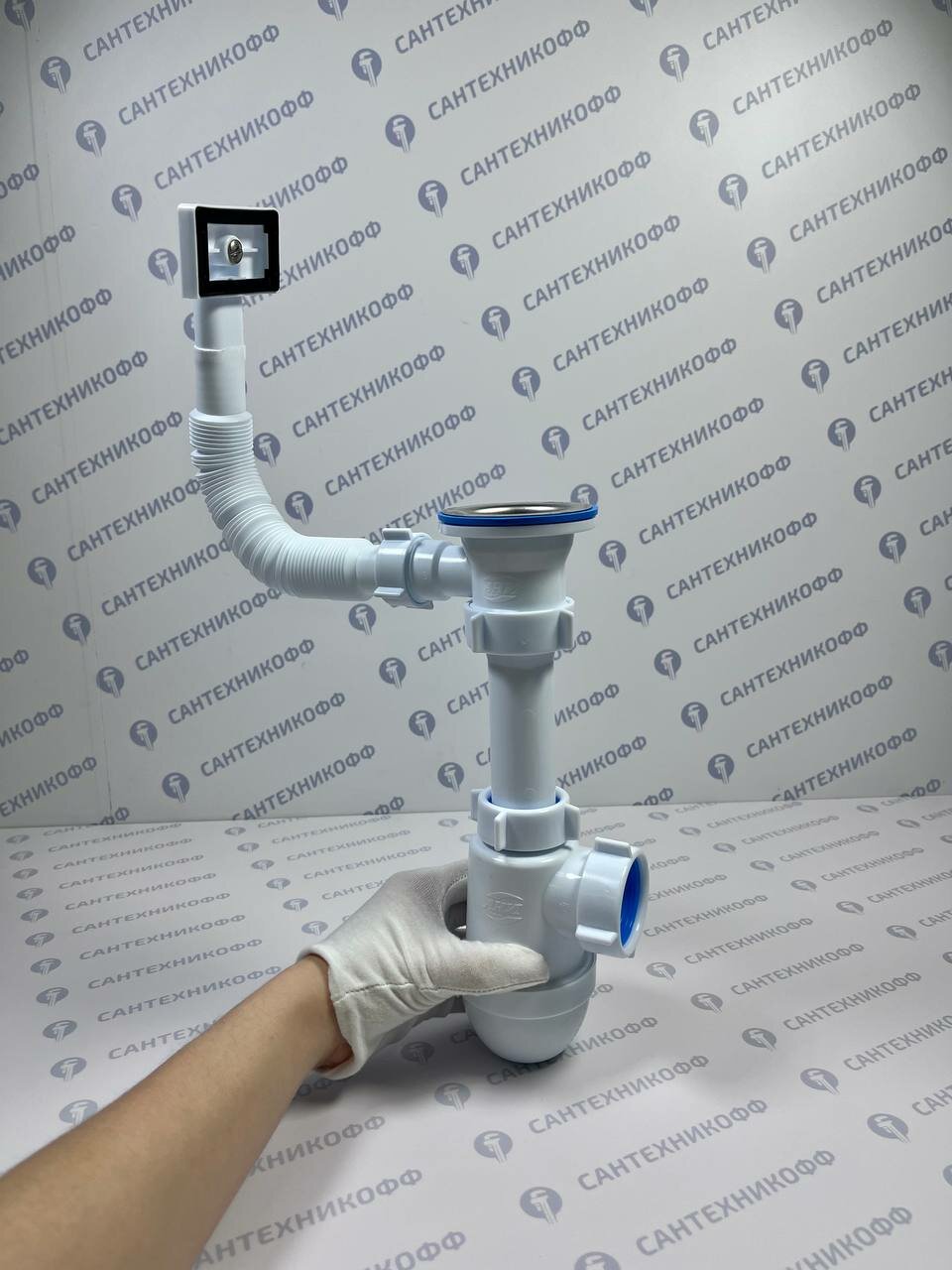 Сифон для кухни АНИ Пласт 1 1/2"х40 с гибким переливом для мойки C0140S