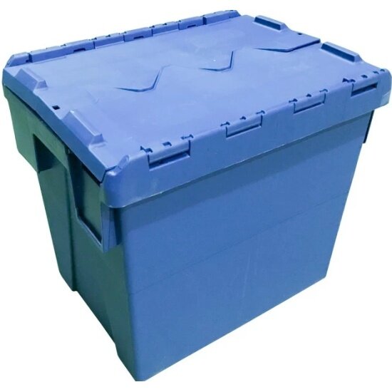 Ящик Sembol Plastik п/п 400х300х355 сплошной, с крышкой цв. синий
