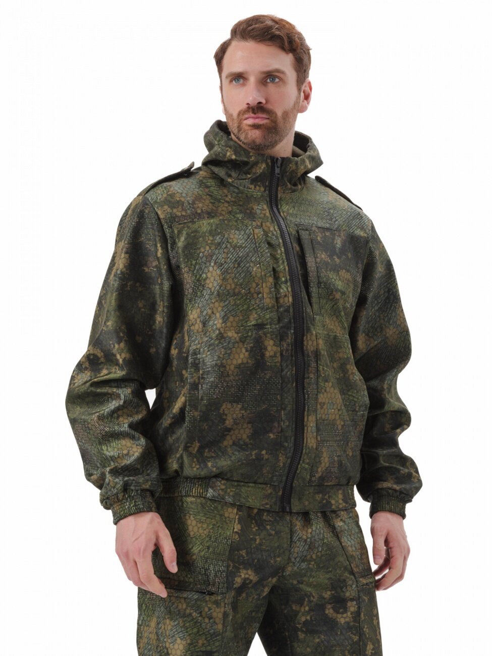 Костюм "КАСКАД" куртка/брюки, цвет: кмф "Соты зеленые ", ткань: Полофлис, 44-46, 170-176