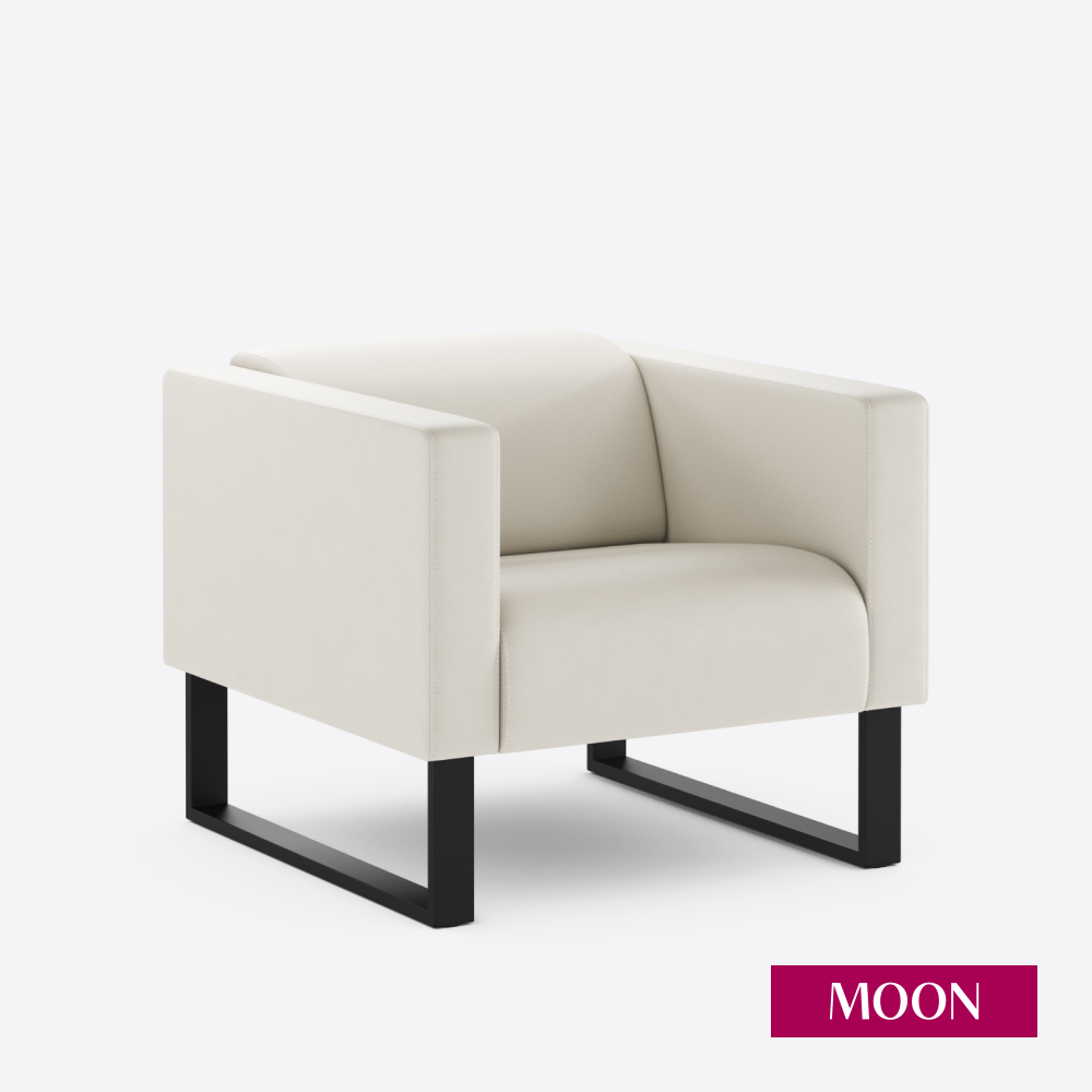 Кресло MOON 153 нераскладной, экокожа, цвет кремовый, 76*84*70, эксклюзивная высокоэластичная пена (UniqFoam).