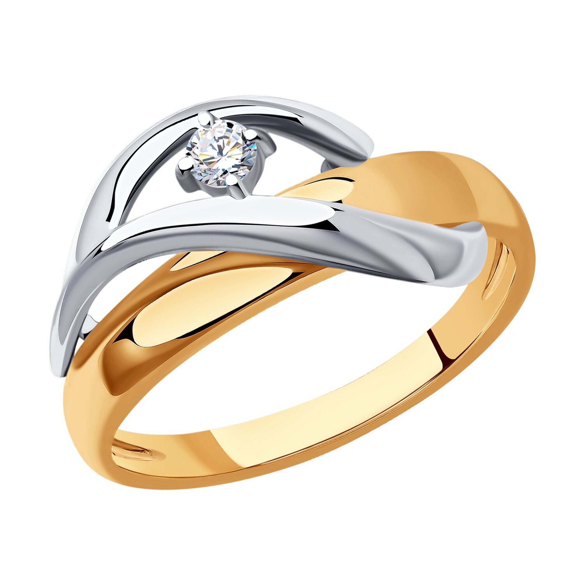 Кольцо, красное золото, 585 проба, бриллиант