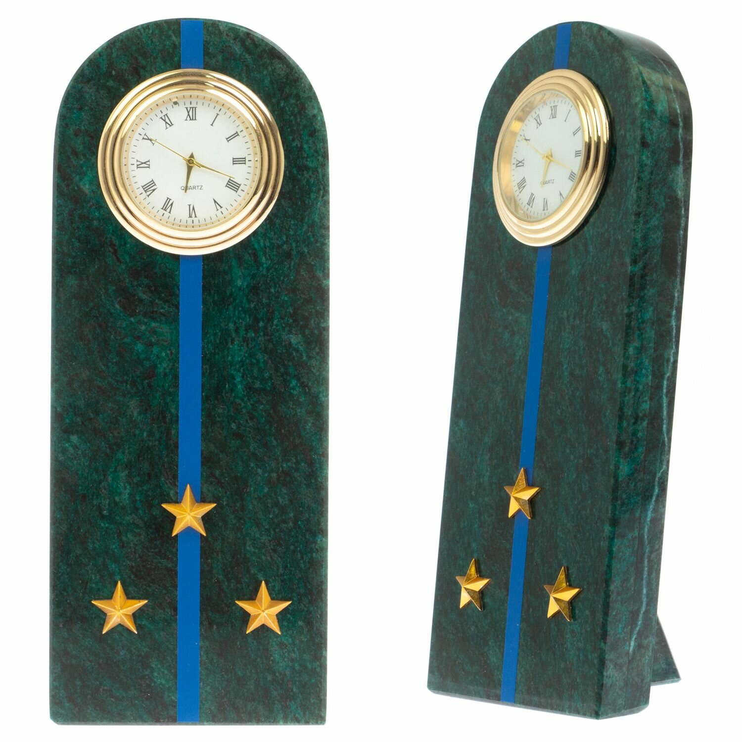 Часы-погон "Старший лейтенант МЮ" камень змеевик