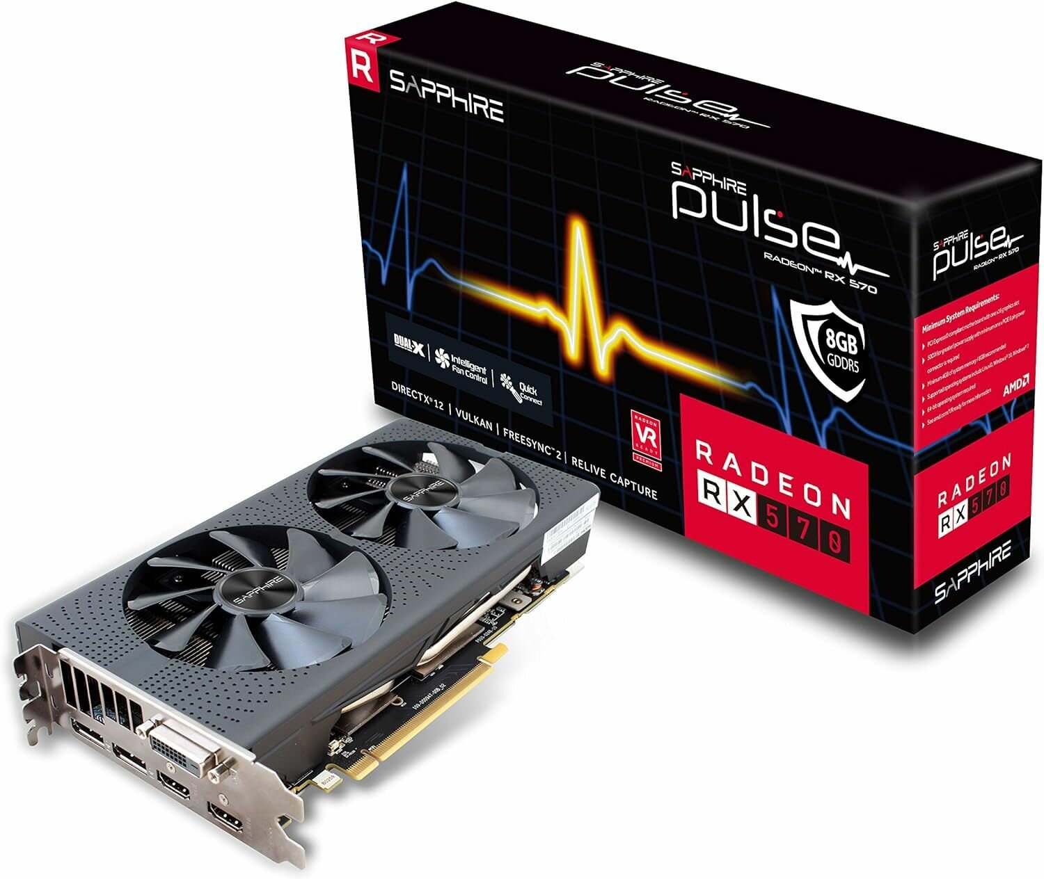 Видеокарта 8.0 Гб Sapphire Radeon RX 570 PULSE 11266-66-20G игровая