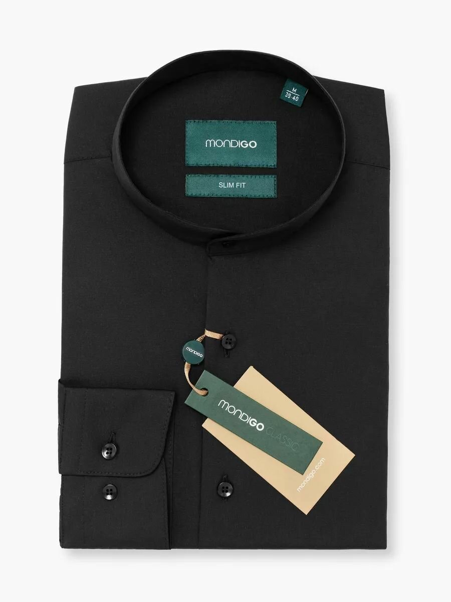 Рубашка MONDIGO с воротником-стойкой SLIM FIT с длинным рукавом