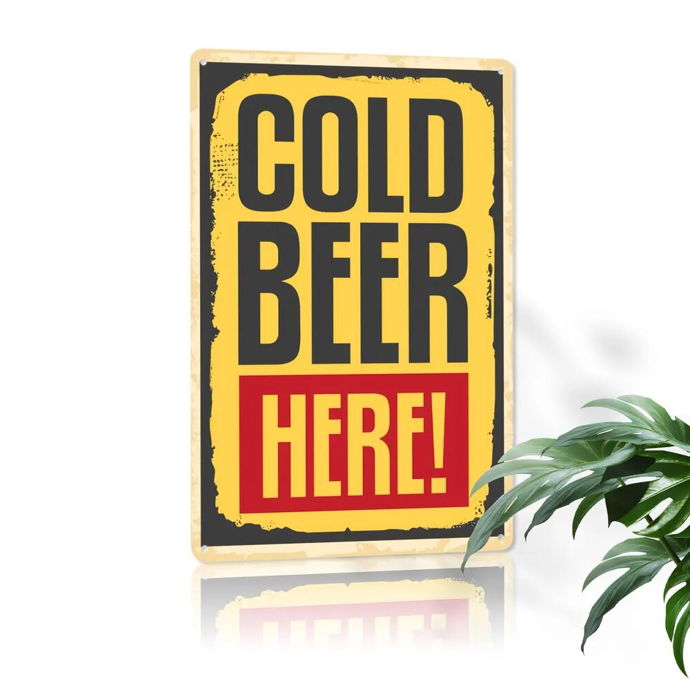 1 шт cold beer mug wall sign винтажная металлическая жестяная вывеска 8x12 дюймов (20x30 см) Декоративная жестяная табличка для гаража