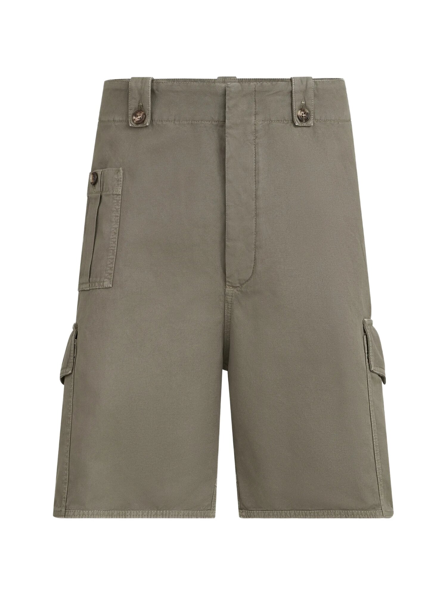 Шорты Garment-dyed Bermuda shorts in cotton and linen canvas with cargo pockets