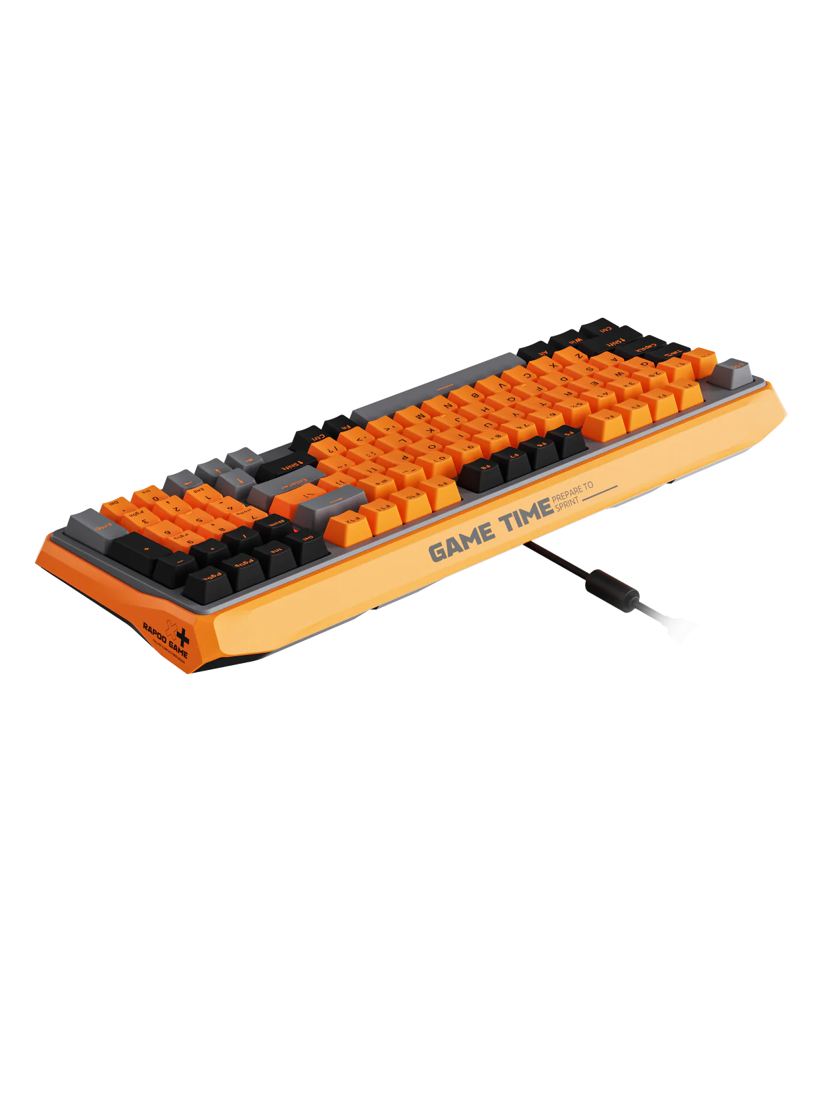 RAPOO Игровая механическая клавиатура проводная ESK750-98, цвет - черный/серый/оранжевый (13293)