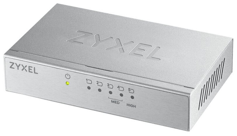 Коммутатор Zyxel ES-105A 5х100 Мбит/с настольный, металлический корпус