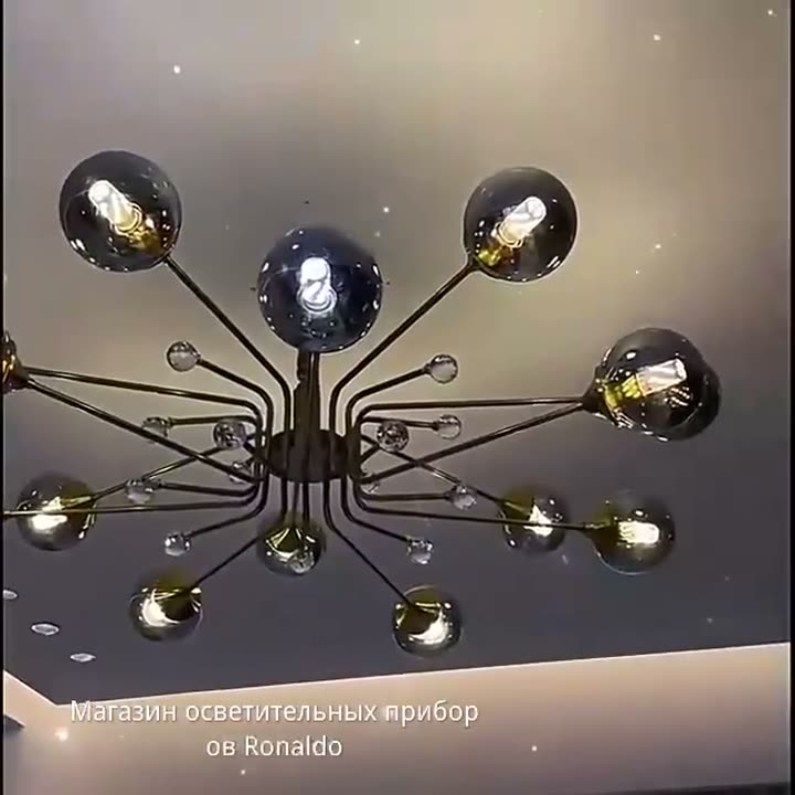 Ronaldo lighting Люстра E27 потолочная для гостиной в стиле классика со стеклянными плафонами — фото 1