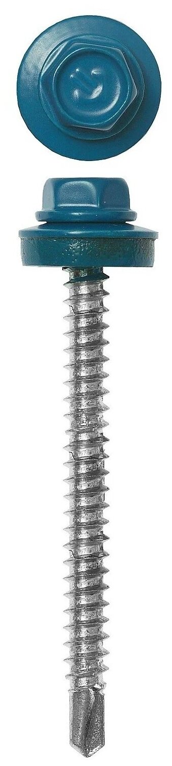 Кровельные саморезы для деревянной обрешетки ЗУБР СКД Профессионал небесно-голубой 80 х 4.8 мм 700 шт. 4-300310-48-080-5009