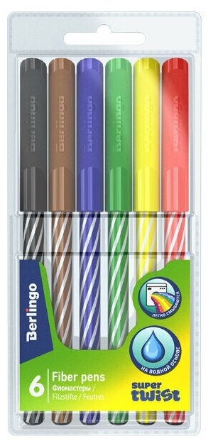 Фломастеры Berlingo SuperTwist смываемые 6цв WP_03006 до 09.2026 до 11.25