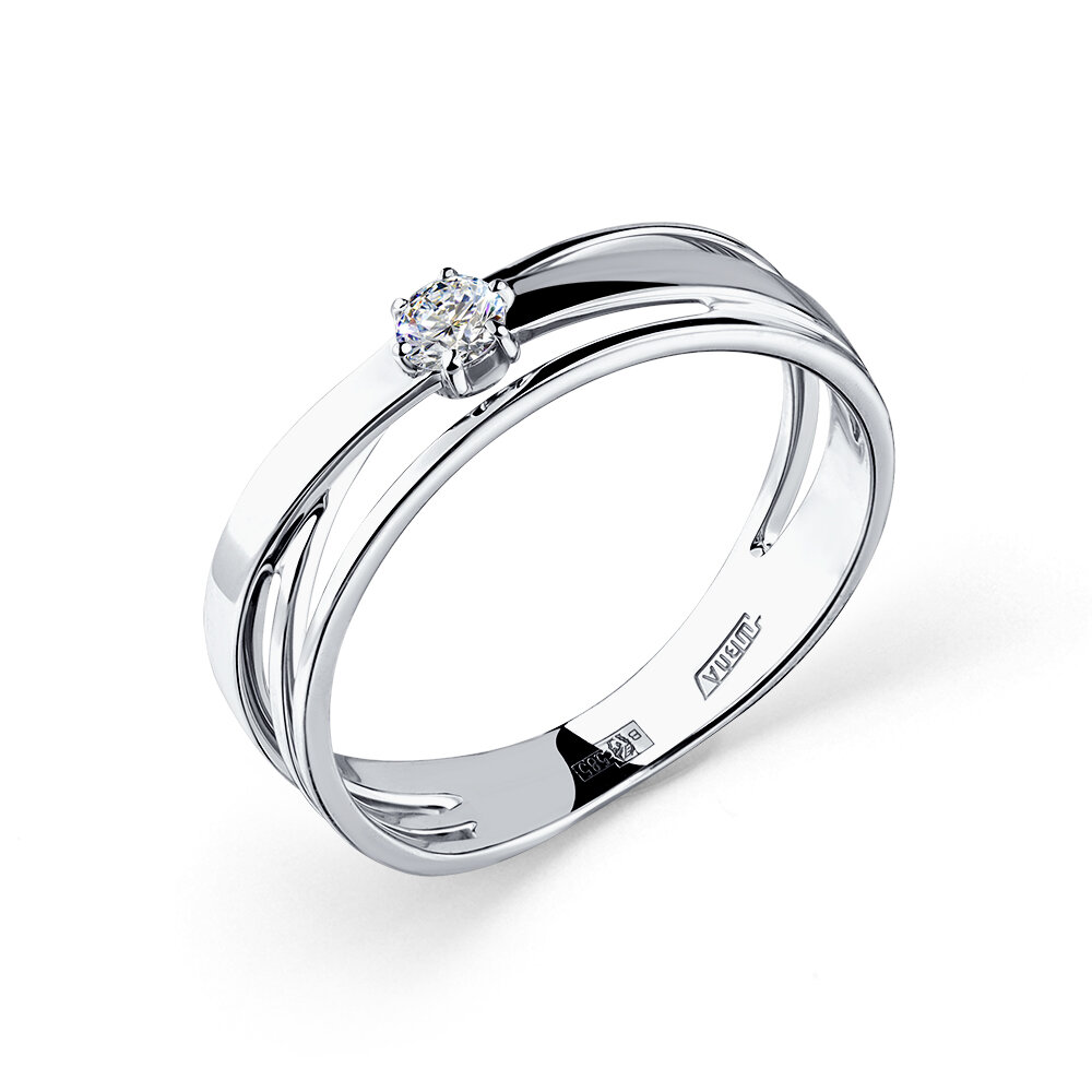 Кольцо, белое золото, 585 проба, бриллиант