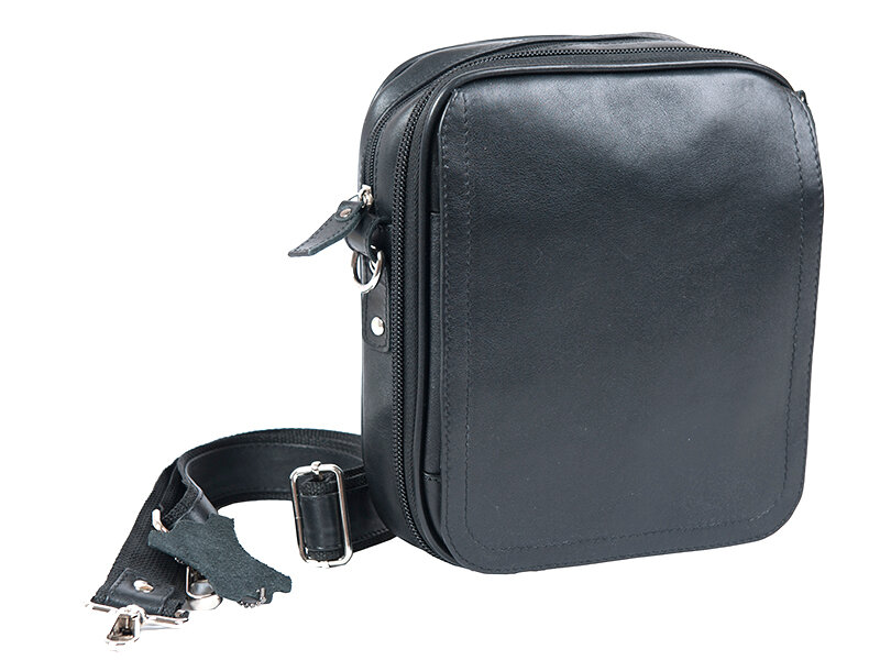 Мужская сумка кобура для скрытого ношения пистолета "Классик". Натуральная кожа, черная.