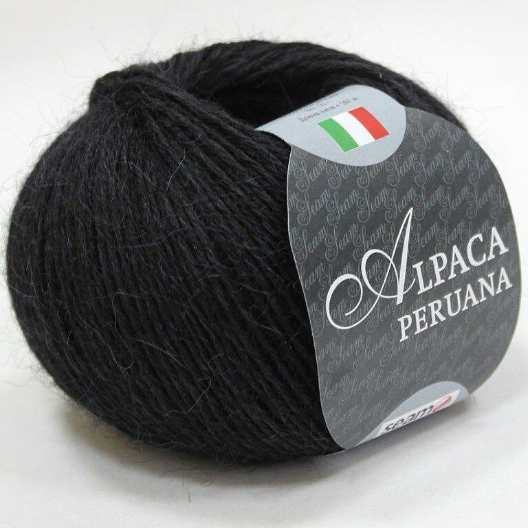 Пряжа Seam ALPACA PERUANA 01 черный (5 мотков)