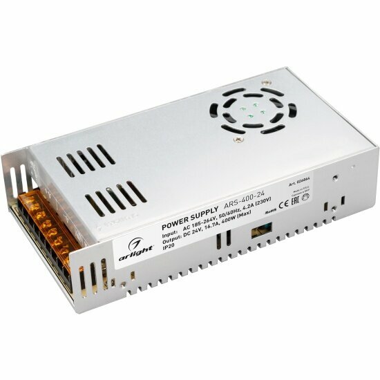 Блок питания Arlight ARS-400-24 24V 400W *20 IP 16,7A 026864