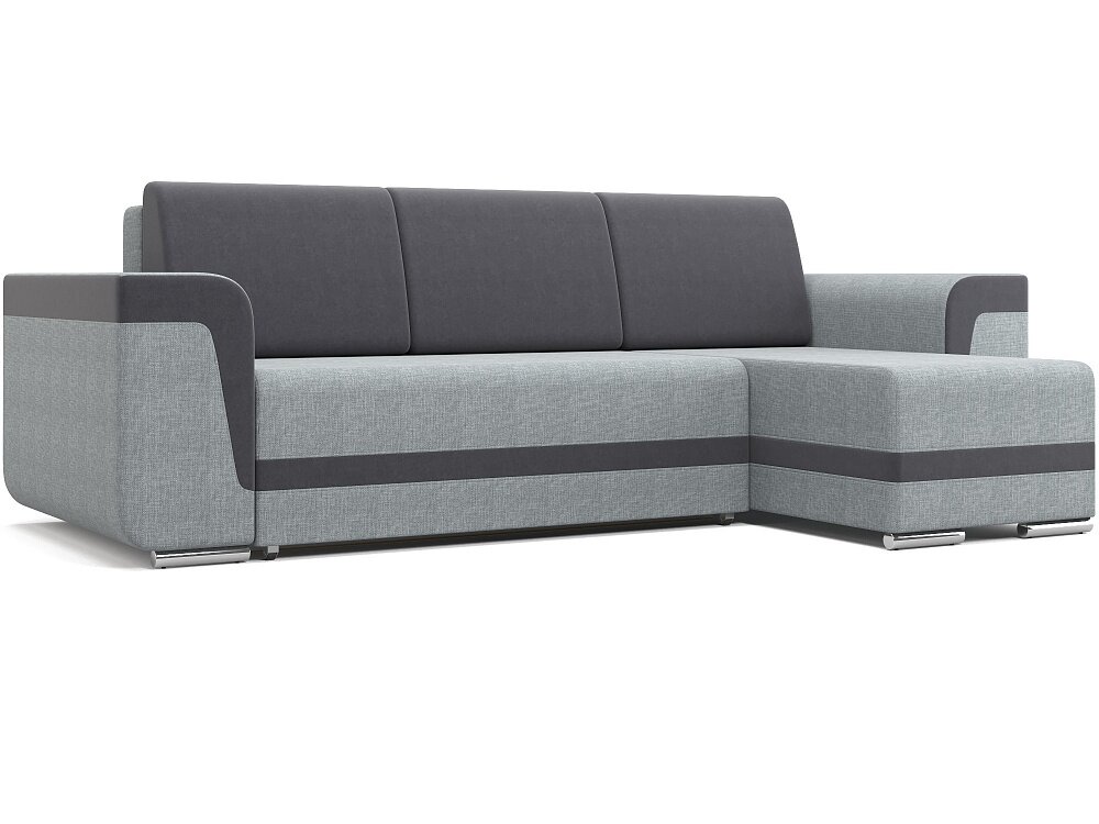 Угловой диван Марракеш Серый, еврокнижка, 271х159х87 см, с ящиком для белья