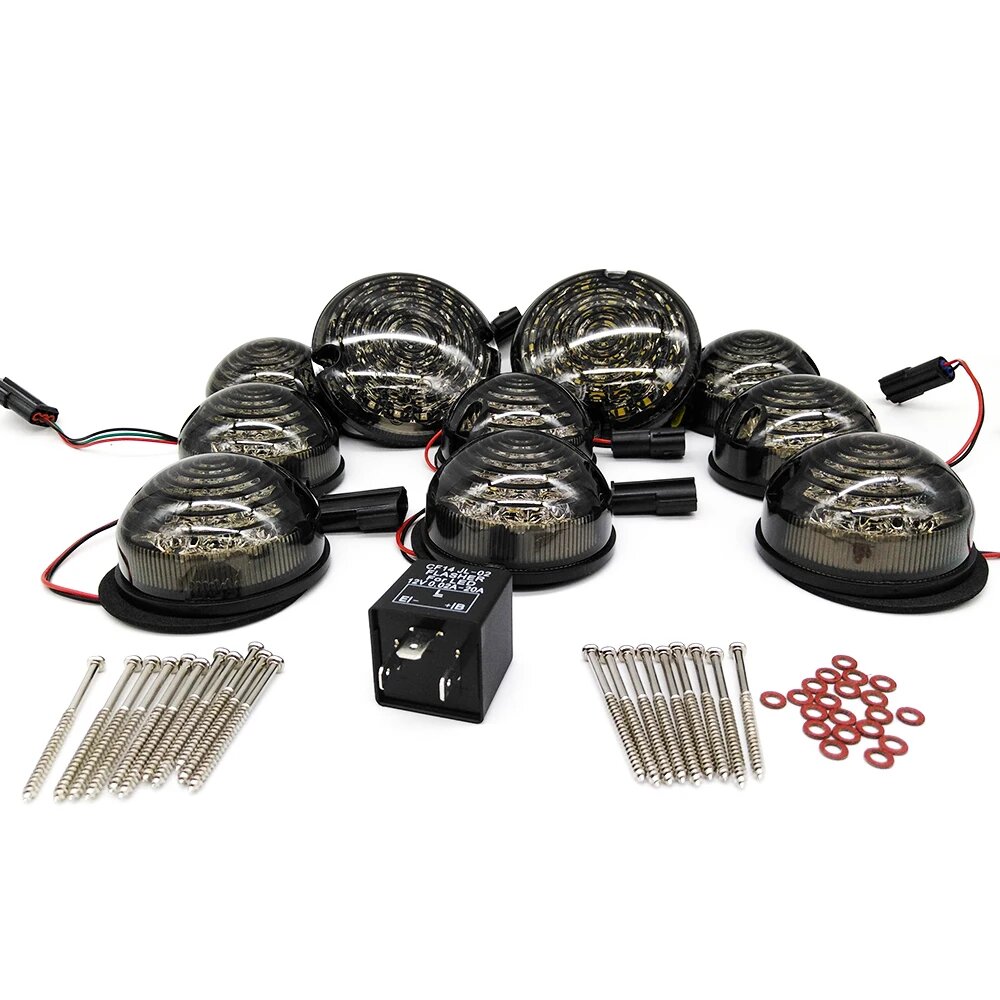 10 шт. дымчатый задний противотуманный фонарь, фонарь заднего хода, полный комплект обновления светодиодной лампы для Land Rover Defender 1990-2016 all smoked