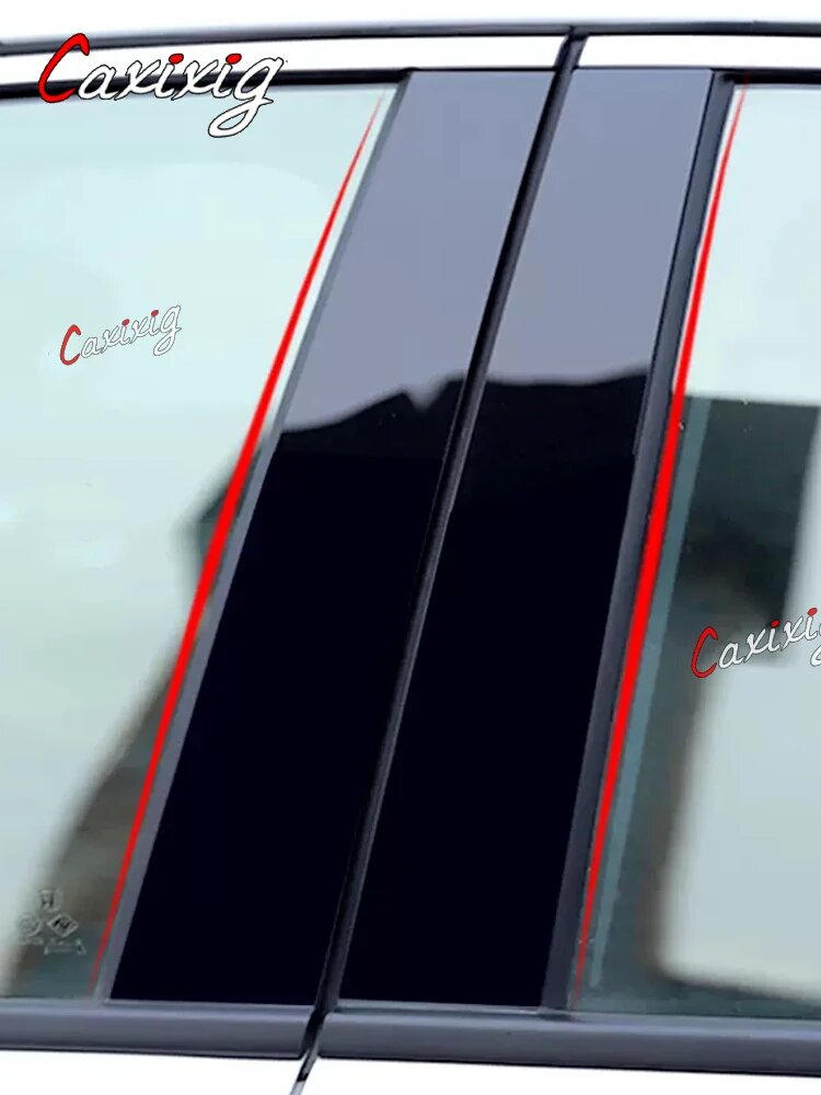 6 шт. автомобильные двери окна столбы отделка крышки стикер глянцевый черный для Toyota Camry 2007 2008 2009 2010 2011 6pcs black