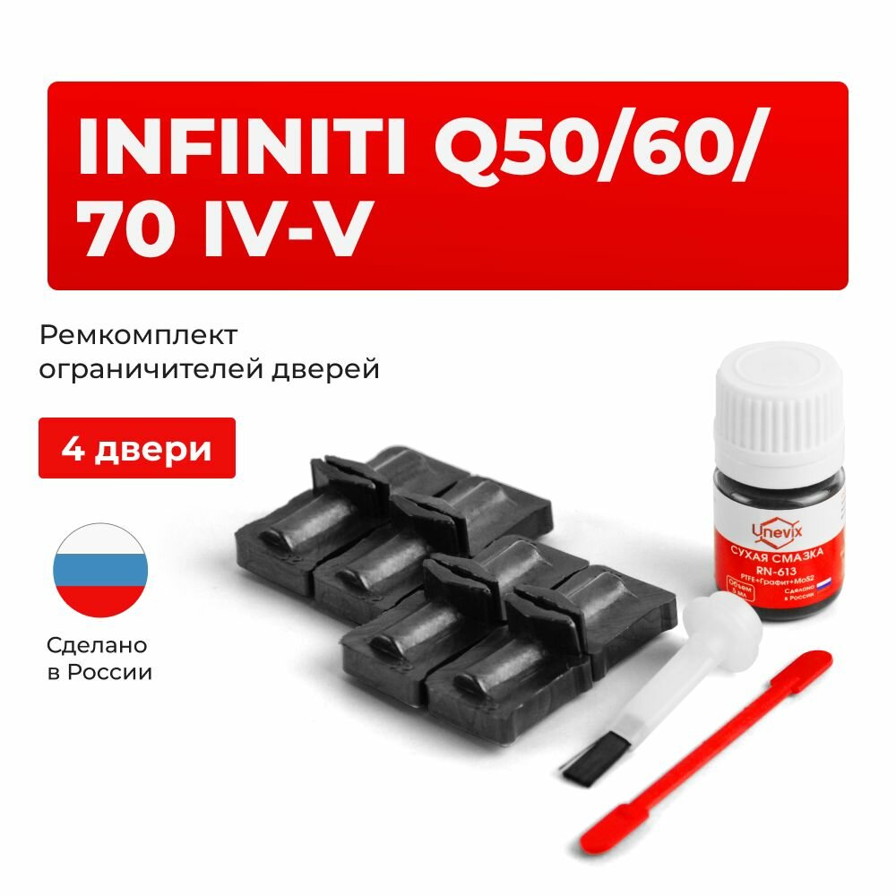 Ремкомплект ограничителей на 4 двери Infiniti Q50 IV / Q60 V передние двери / Q70 IV в кузове: V37, Y51