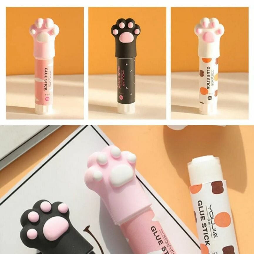 Клей-карандаш для школы и офиса, 8 г, белый, 3 штуки