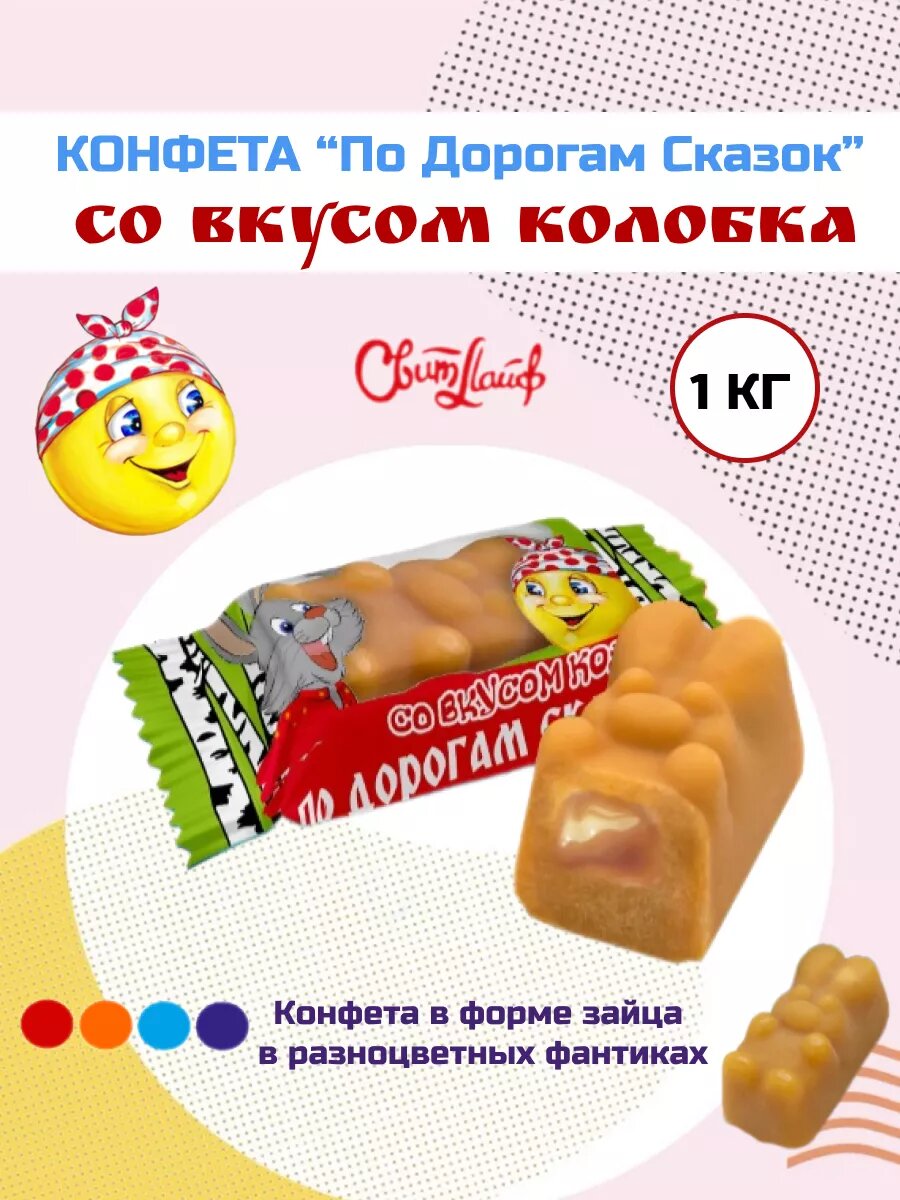 Конфеты По дорогам сказок СвитЛайф со вкусом Колобка молочные 1 кг
