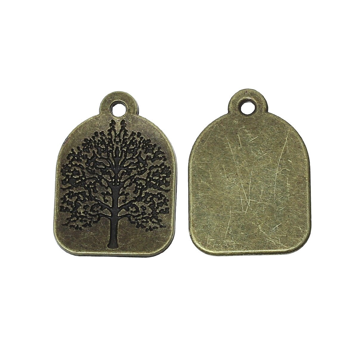 Подвеска, 32х22мм, раскидистое дерево, базовый материал - цинковый сплав, бронзовое, 5 шт.