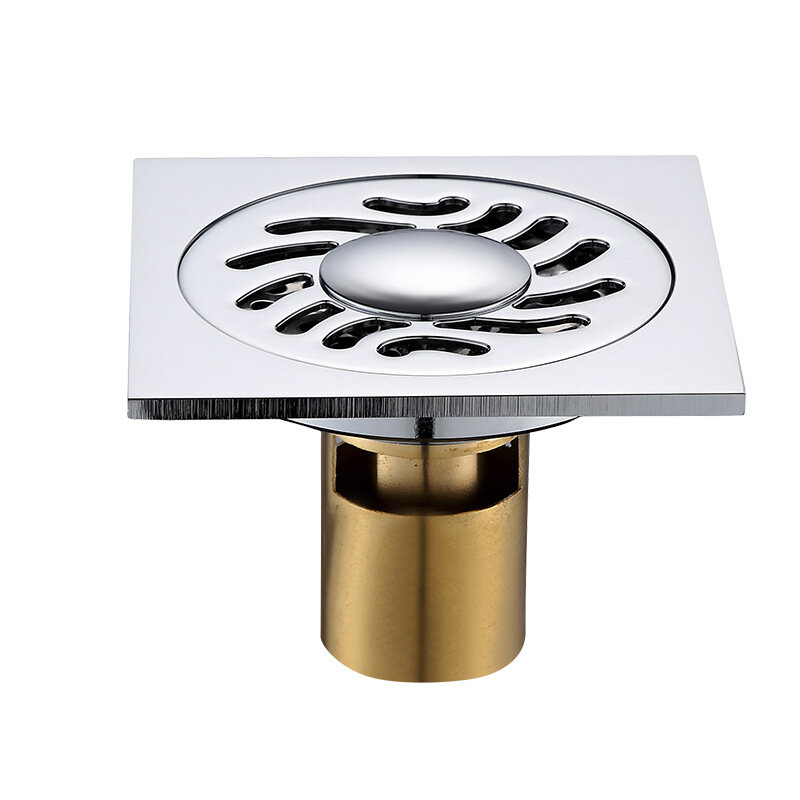 10*10 Большой дренажный напольный слив для ванной, балкона, кухни, стиральной машины, двойного использования, глубокий водяной затвор, латунный напольный слив