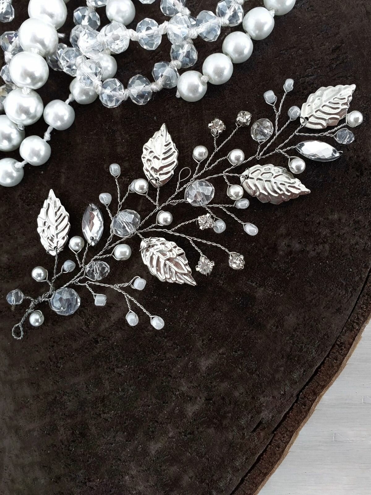 Веточка в прическу 1 шт, украшение для волос, заколка для волос с листиками, маленькая свадебная заколка