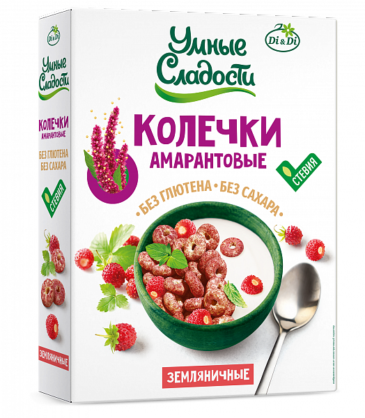 Колечки амарантовые Умные сладости Земляничные 150г